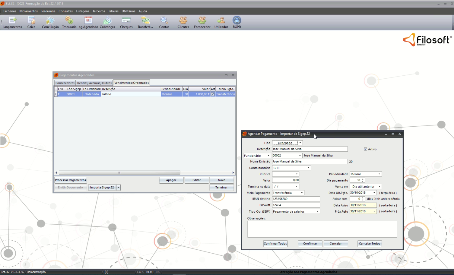 Bct.32 - Gestão de bancos e controlo de tesouraria › Filosoft Software